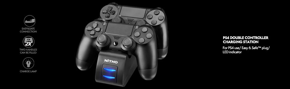 PS4 CHARGING STATION for 2 controllers with Fast-charging capacity